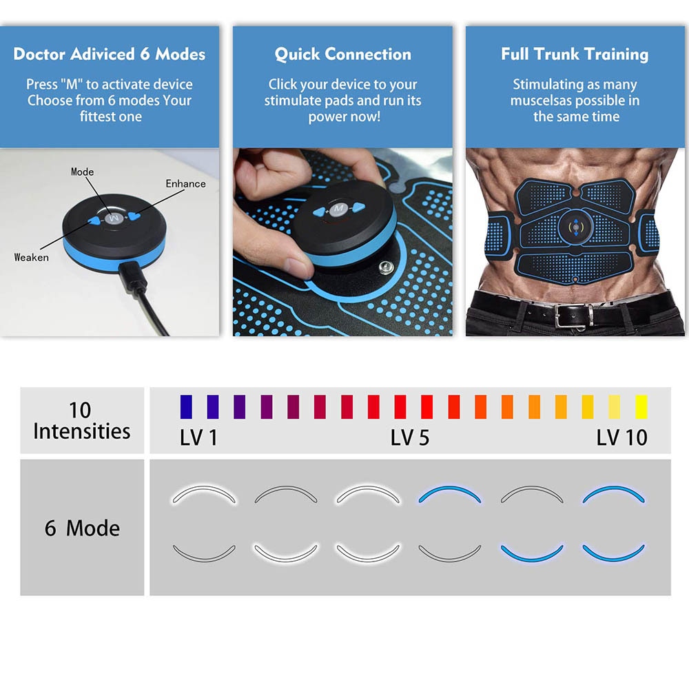 Muscle Stimulator ABS Hip Trainer EMS Abdominal Belt Electrostimulator ...