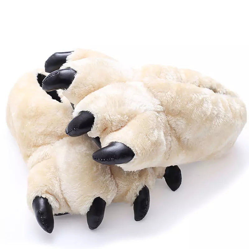 Fashion Beige Bear Paw Shoes Furry Slippers – Come4Buy eShop