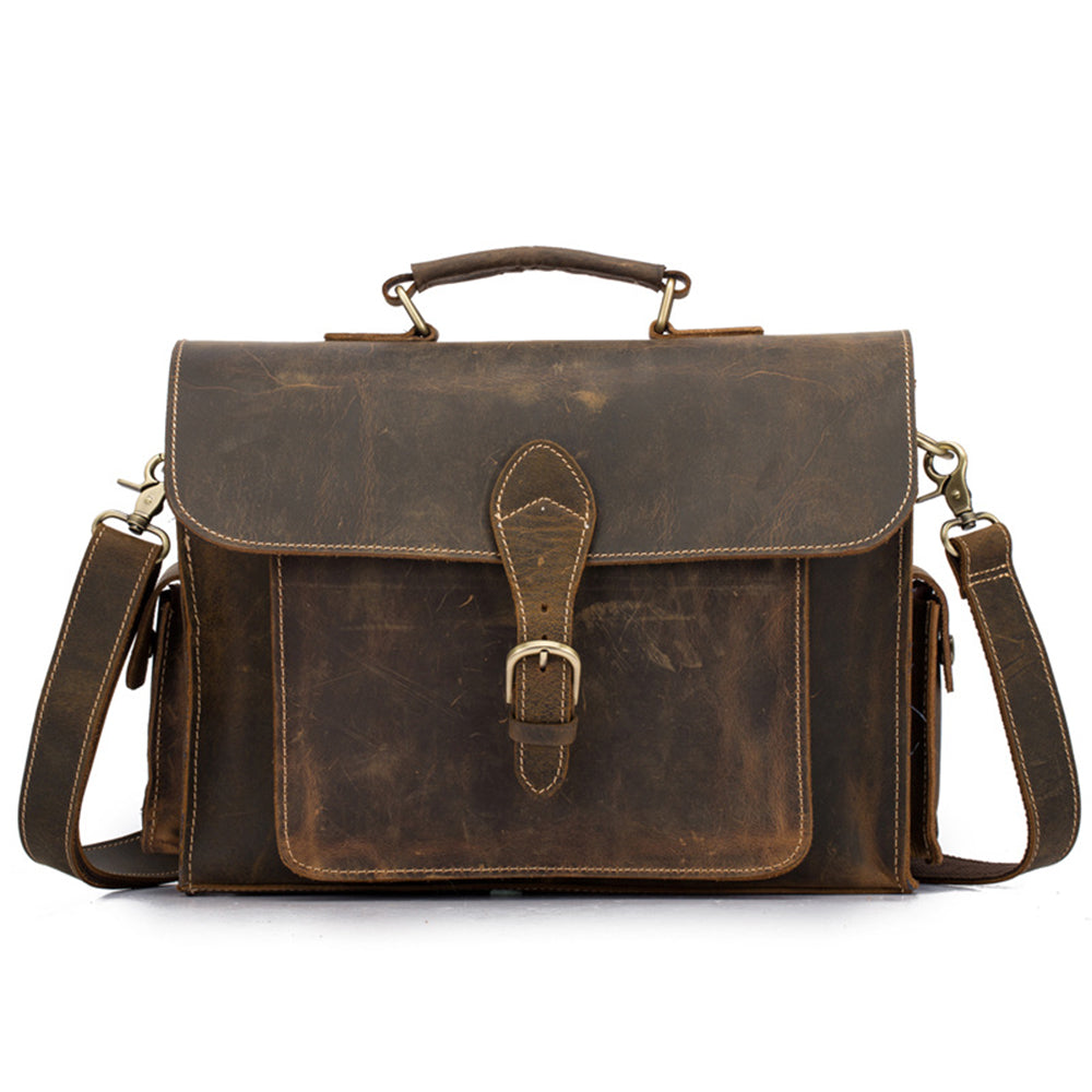 Leather Crazy Horse 15 Inch Cowhide Briefcases Handbag – Come4Buy eShop