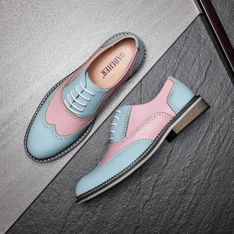 Trendy Real Leather Shoes Pink Color Oxfords – Come4Buy eShop