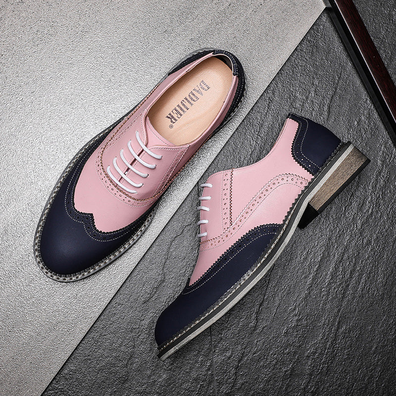 Trendy Real Leather Shoes Pink Color Oxfords – Come4Buy eShop