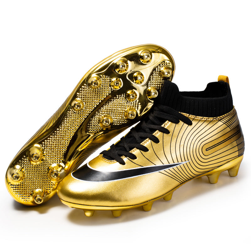 Gold Soccer Shoes Professional Unisex Ankle Football Boots – Come4Buy eShop